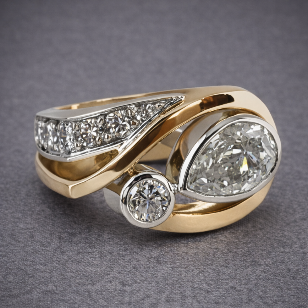 Classic Two-Tone Diamond Ring – Mae & Rose Jewels